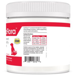 Azoflora Supplement for Healthy Kidneys for Dogs - Enhances Renal Function - Support Healthy Urinary Tract, Easy to Administer, No Refrigeration Required, Chicken Flavor - 90 Soft Chews