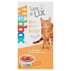 webbox lick-e-lix chicken cat treats, 5x15g