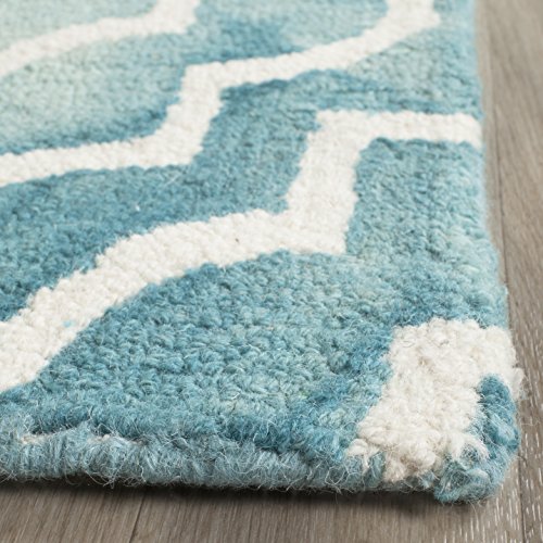 SAFAVIEH Dip Dye Collection 2' x 3' Turquoise/Ivory DDY538D Handmade Moroccan Watercolor Premium Wool Accent Rug