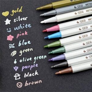 10pcs/lot album photo sta metallic multi color pens markers diy arts & crafts 10 color gel pens