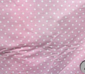 polycotton fabric printed small dots white baby pink background / 60" wide/sold by the yard