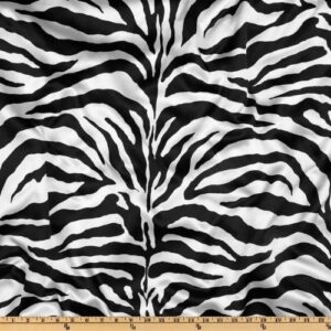 charmeuse satin zebra white/black, fabric by the yard