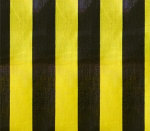 polycotton fabric printed medium stripes yellow black / 60" wide/sold by the yard