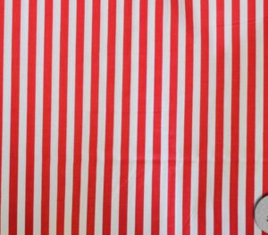 polycotton fabric printed stripe red / 60" wide/sold by the yard