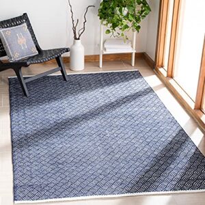 safavieh boston collection 2'6" x 4' navy bos680d handmade flatweave cotton accent rug