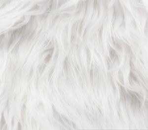 faux fur fabric long pile gorilla white / 60" wide/sold by the yard