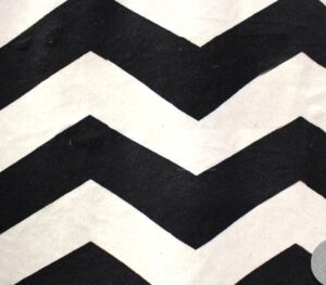 minky fabric blanket large chevron print 58" wide sold by the yard (black white)