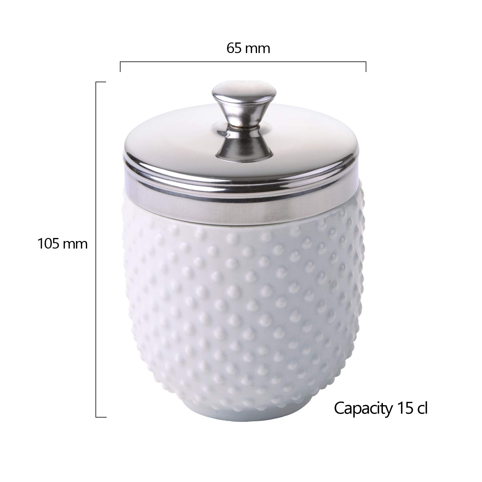 DRH Egg Coddler with White Dots For Easy Cook Meals and Ways To Cook Eggs In Porcelain Dish