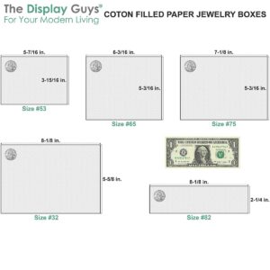 TheDisplayGuys - 100-pack - #21 Cotton Filled Cardboard Paper Jewelry Box Gift Case - Swirl White (2.6" x 1.6" x 1")