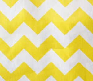 polycotton fabric printed large chevron yellow white / 60" wide/sold by the yard