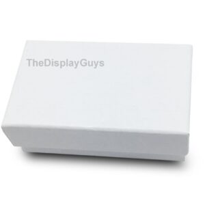 TheDisplayGuys - 100-pack - #21 Cotton Filled Cardboard Paper Jewelry Box Gift Case - Swirl White (2.6" x 1.6" x 1")