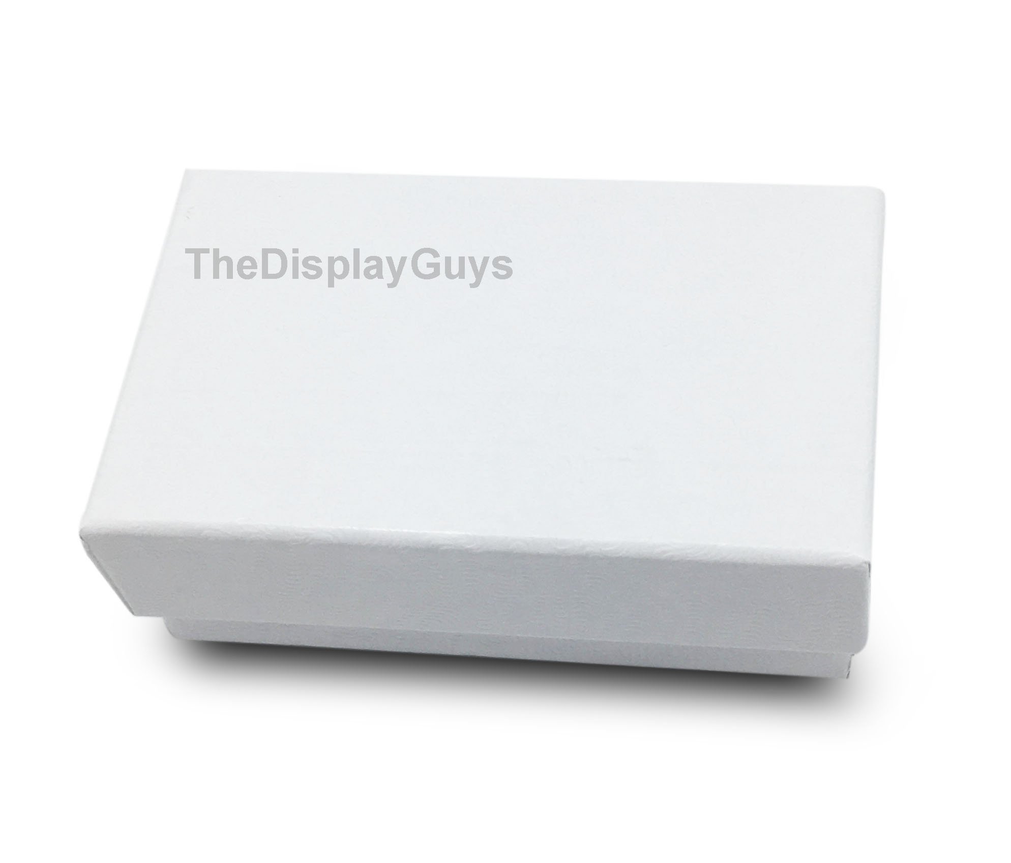 TheDisplayGuys - 100-pack - #21 Cotton Filled Cardboard Paper Jewelry Box Gift Case - Swirl White (2.6" x 1.6" x 1")