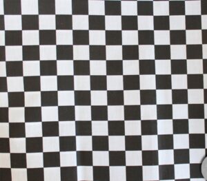 polycotton fabric printed checkered black & white / 60" wide/sold by the yard