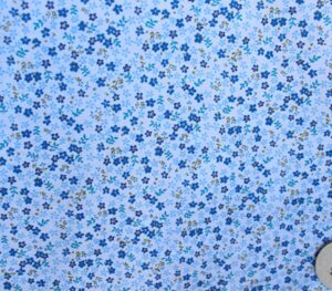 polycotton fabric printed lobelia blue / 60" wide/sold by the yard