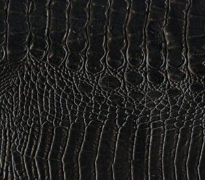 vinyl crocodile allie fake leather upholstery 54" wide fabric by the yard (black)