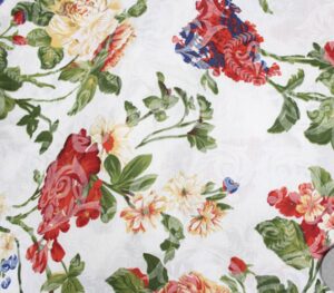 polycotton fabric printed bouquet / 60" wide/sold by the yard