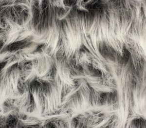 faux fur fabric long pile monkey shaggy gray frost / 60" wide/sold by the yard