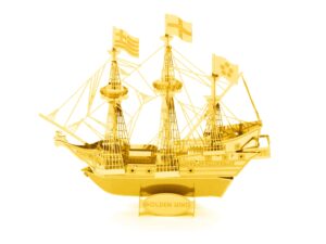 metal earth golden hind ship golden version 3d metal model kit fascinations