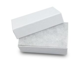 thedisplayguys - 100-pack - #21 cotton filled cardboard paper jewelry box gift case - swirl white (2.6" x 1.6" x 1")