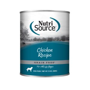 nutrisource grain free wet dog food, chicken and chicken liver, 13 ounce (pack of 12)