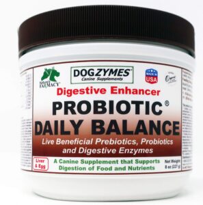 dogzymes probiotic daily balance - supplies nutritional support and live microorganisms for intestinal well-being as well as enzymes for proper digestion. (8 ounce)