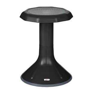 ecr4kids ace active core engagement wobble stool, 18-inch seat height, flexible seating, black