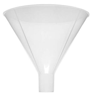 eisco powder funnel, 6" (150mm) diameter - polypropylene plastic - parallel stem - resistant to acids & alkalis - great for laboratory, classroom or home use