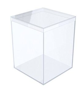 clear plastic box - 3 7/16" square x 4 1/2" tall - 6 boxes per pack