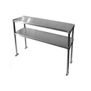 stainless steel double deck overshelf(18" width x 48" length x 32" height)