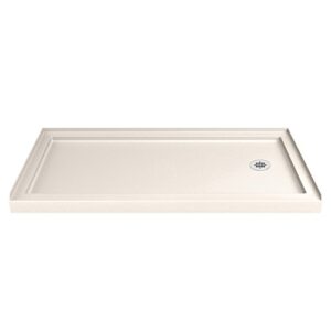 dreamline slimline 36 in. d x 60 in. w x 2 3/4 in. h right drain single threshold shower base in biscuit, dlt-1136602-22