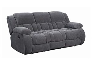 coaster furniture weissman pillow padded motion sofa charcoal 601921