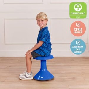 ECR4Kids ACE Active Core Engagement Wobble Stool, 15-Inch Seat Height, Flexible Seating, Blue