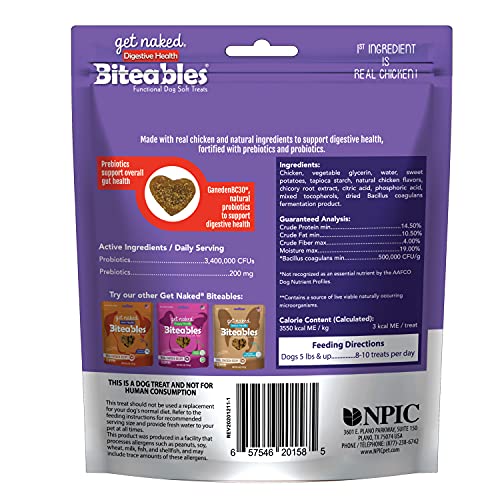 Get Naked Biteables Digestive Health Soft Dog Treats, 6 Oz Bag