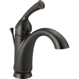 delta faucet haywood bronze bathroom faucet, single hole bathroom faucet, single handle, diamond seal technology, drain assembly, venetian bronze 15999-rb-dst