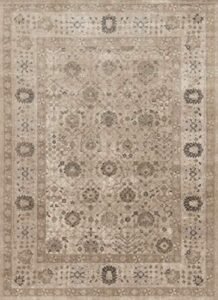 loloi century 3'-7" x 5'-7" accent rug in taupe/taupe - large area rug, traditional neutral area rug, vintage inspired area rug for living room, bedroom, entryway & hallway, dining area