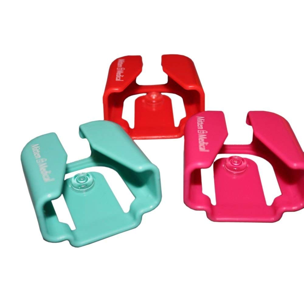 Three Mitten Medical Professional Stethoscope Holders with Scrub-Lock (TM) [One of Each Color]