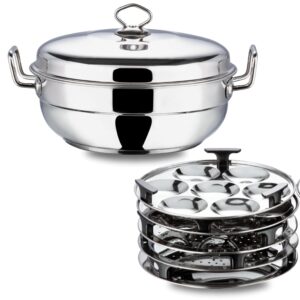 vinod stainless steel 6 pcs multi kadai (induction friendly) lid, 26cm