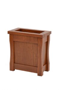 small wooden trash can. mission style. oak. te-823