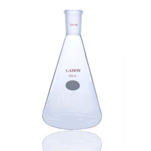 laboy glass 500ml erlenmeyer flask jointed heavy wall with 24/40 standard taper joint organic chemistry lab glassware