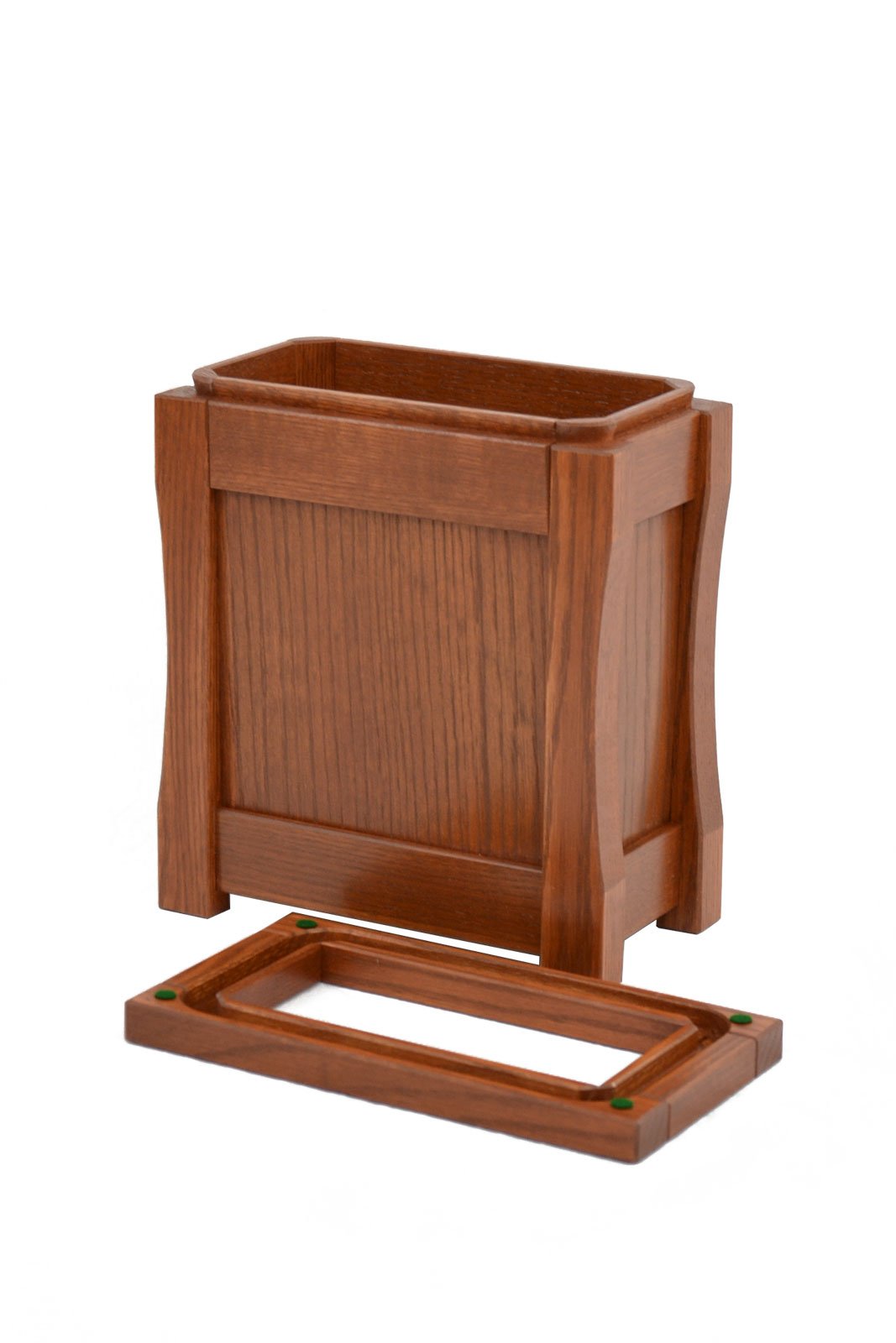 Small Wooden Trash can. Mission Style. Oak. TE-823