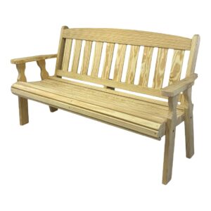 amish heavy duty 800 lb mission pressure treated garden bench (5 foot, unfinished)