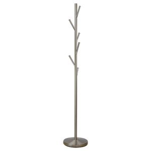 kira home addison 68" free standing metal coat rack/stand, satin steel finish