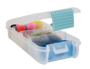 creative options 1309-80 soft blue pro-latch mini sideways utility organizer with 1 to 4 adjustable compartments