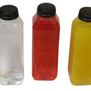 Decony Plastic Juice Bottles - 8 Pcs 16Oz Juice Bottles with with Tamper Evident Caps, Labels & Straws- Reusable Juice Bottles for Juicing Smoothie & Homemade Beverages