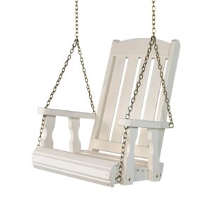 amish casual heavy duty mission pressure treated swing chair (semi-solid white stain)