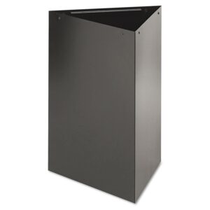 safco 9550bl trifecta receptacle 26" high base triangular 15gal black