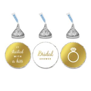 andaz press chocolate drop labels trio, metallic gold ink, wedding bridal shower, 240-pack, fits kisses, not gold foil, gold stationery, invitations, decorations