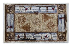 masada rugs nature area rug mat nautical scene (2 feet x 3 feet 2 inch) mat