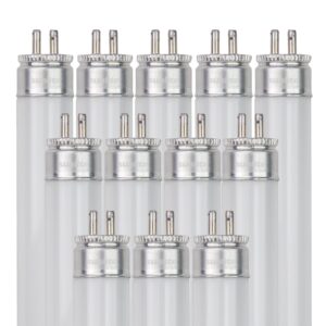 sunlite 30257 f54t5/835/ho 4 foot t5 linear fluorescent lamp, 54 watts, 5000 lumens, 3500k neutral white, miniature g5 bi-pin base, high performance straight tube, 12 pack