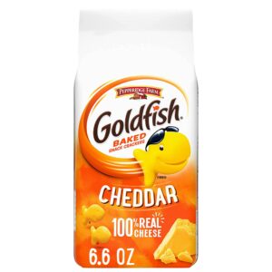 goldfish cheddar cheese crackers, baked snack crackers, 6.6 oz bag